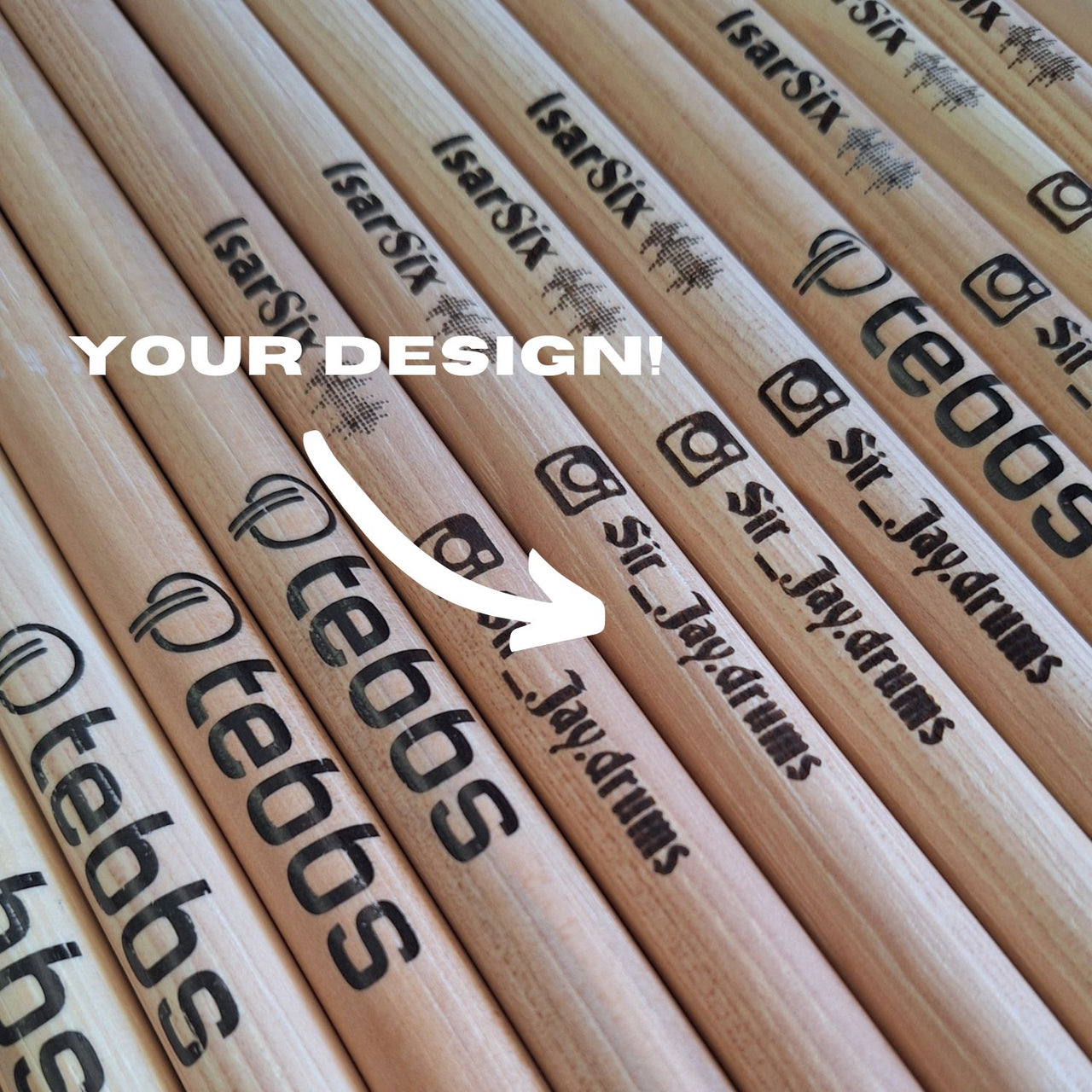 Drumsticks-Design für deine Band-Drumsticks » Jetzt online loslegen ...